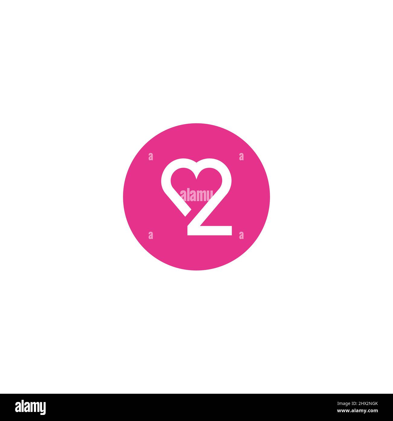a simple and romantic 2 love logo design 1 Stock Vector Image & Art - Alamy