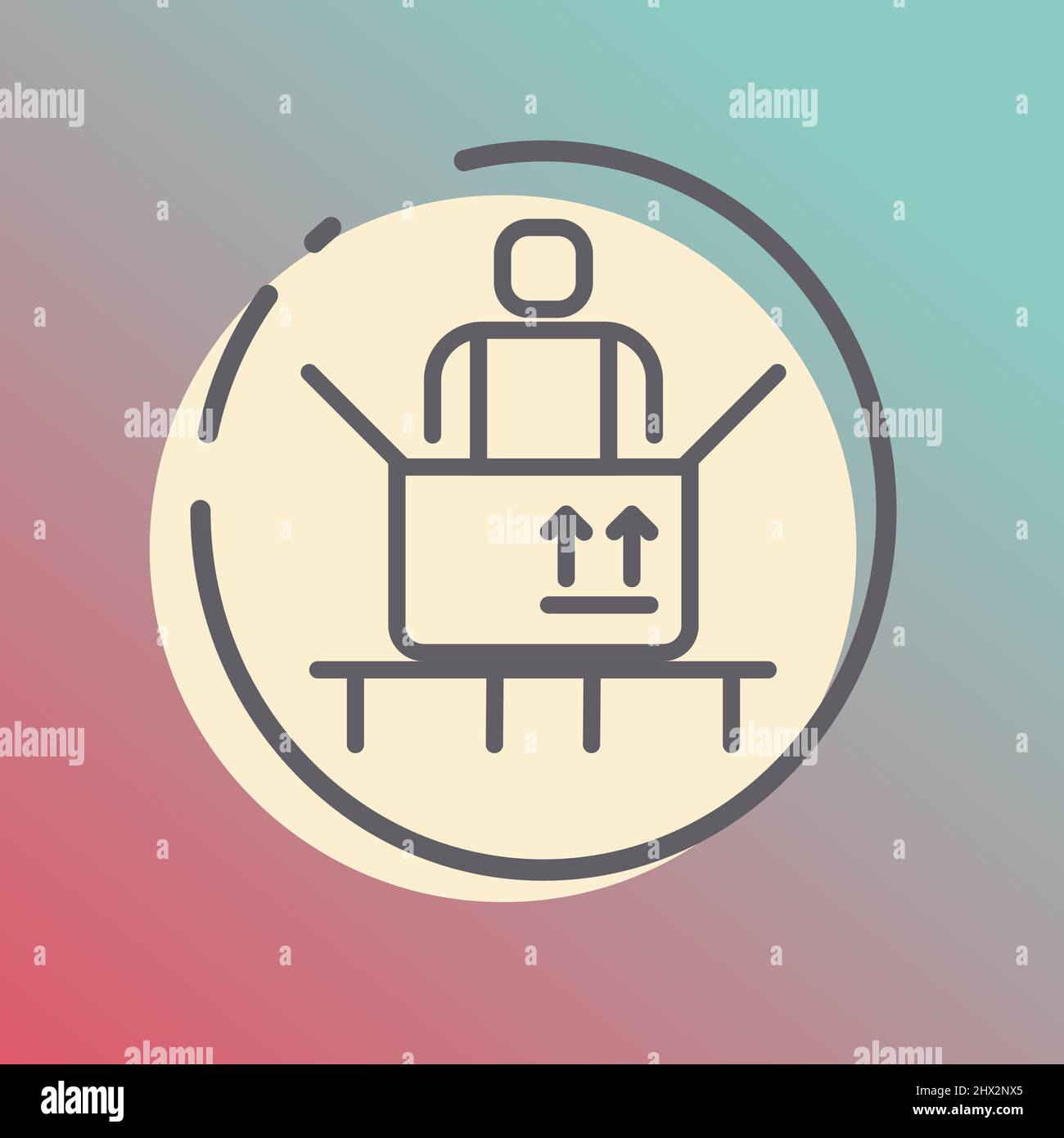 Pictogram symbolizing the unpacking process, unpack icon Stock Vector ...