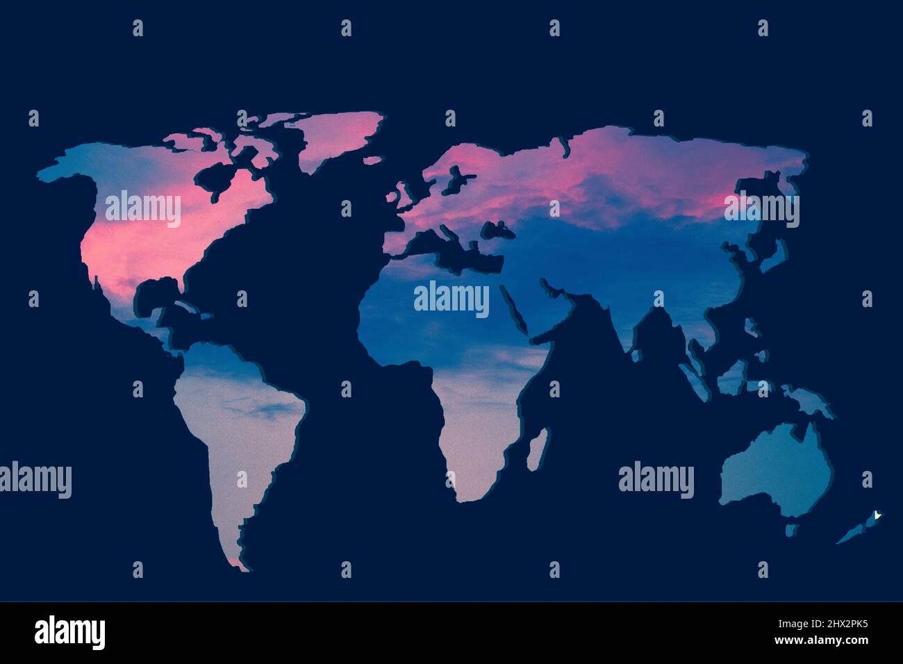 Global map outline hi-res stock photography and images - Alamy