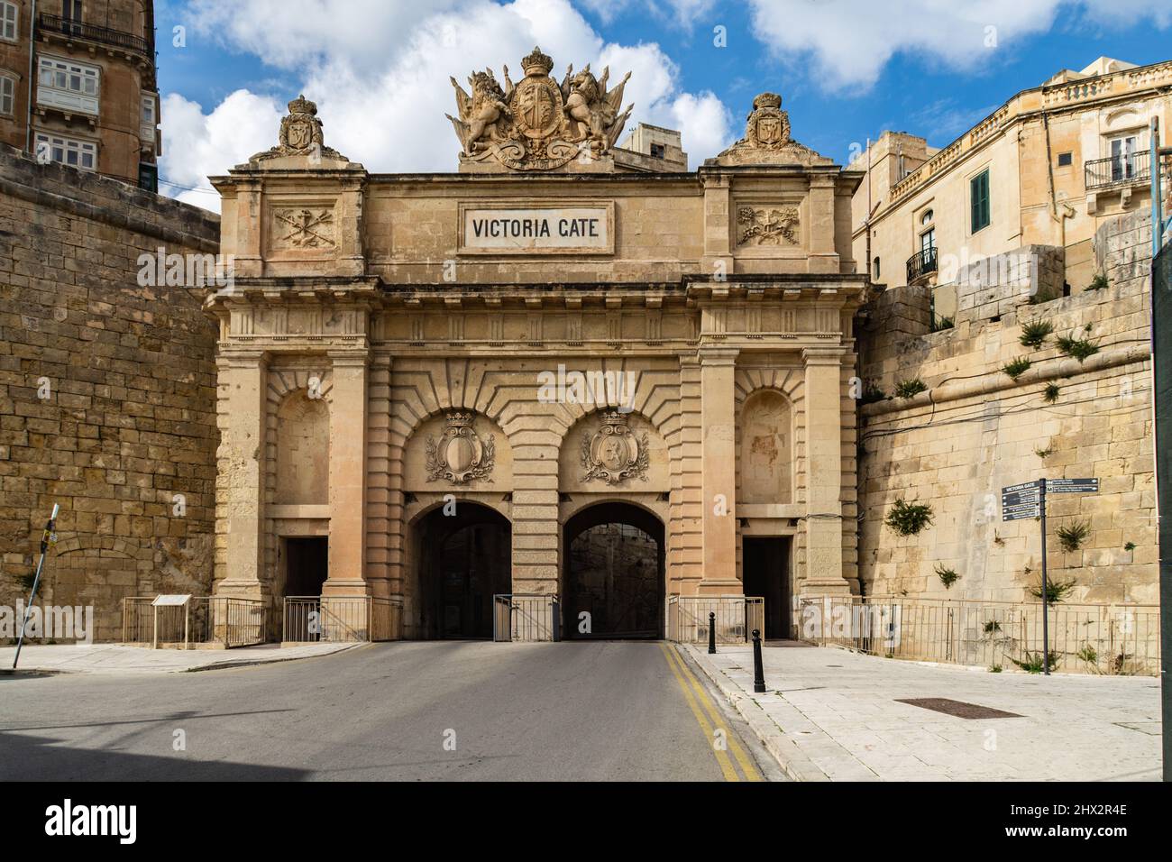 Valletta, Malta - March 6th 2022: The Victoria Gate built in 1885 is ...