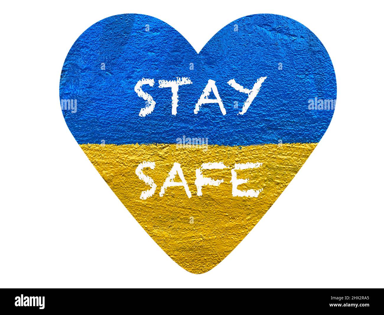 Stand with Ukraine: message Stay safe on heart with Ukrainian flag ...