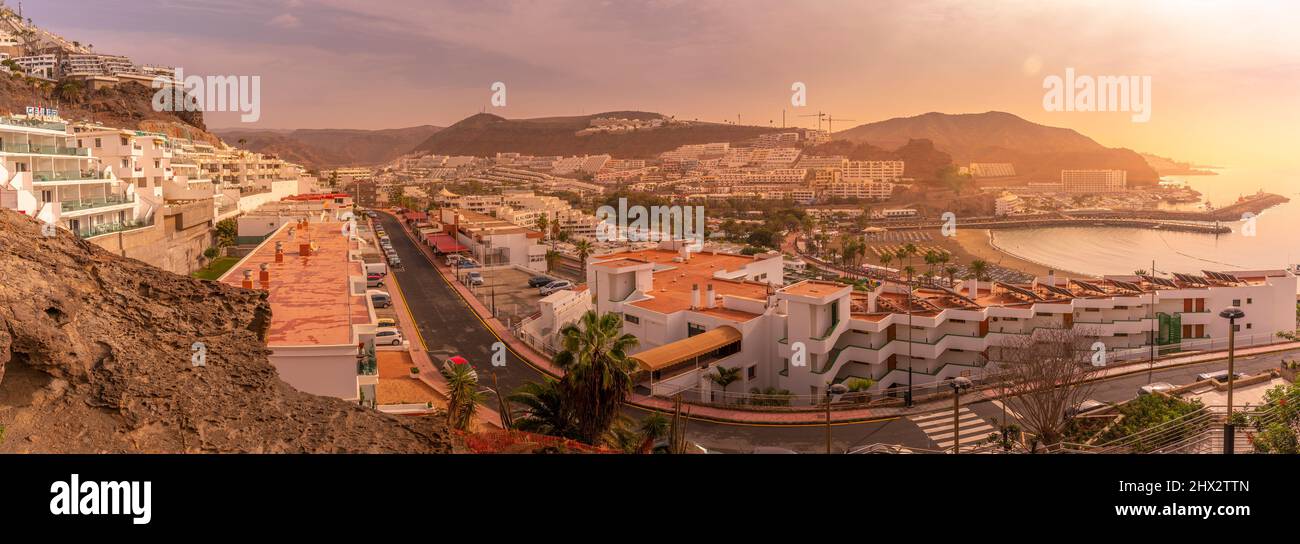 View of Puerto Rico from elevated position above the town, Playa de ...