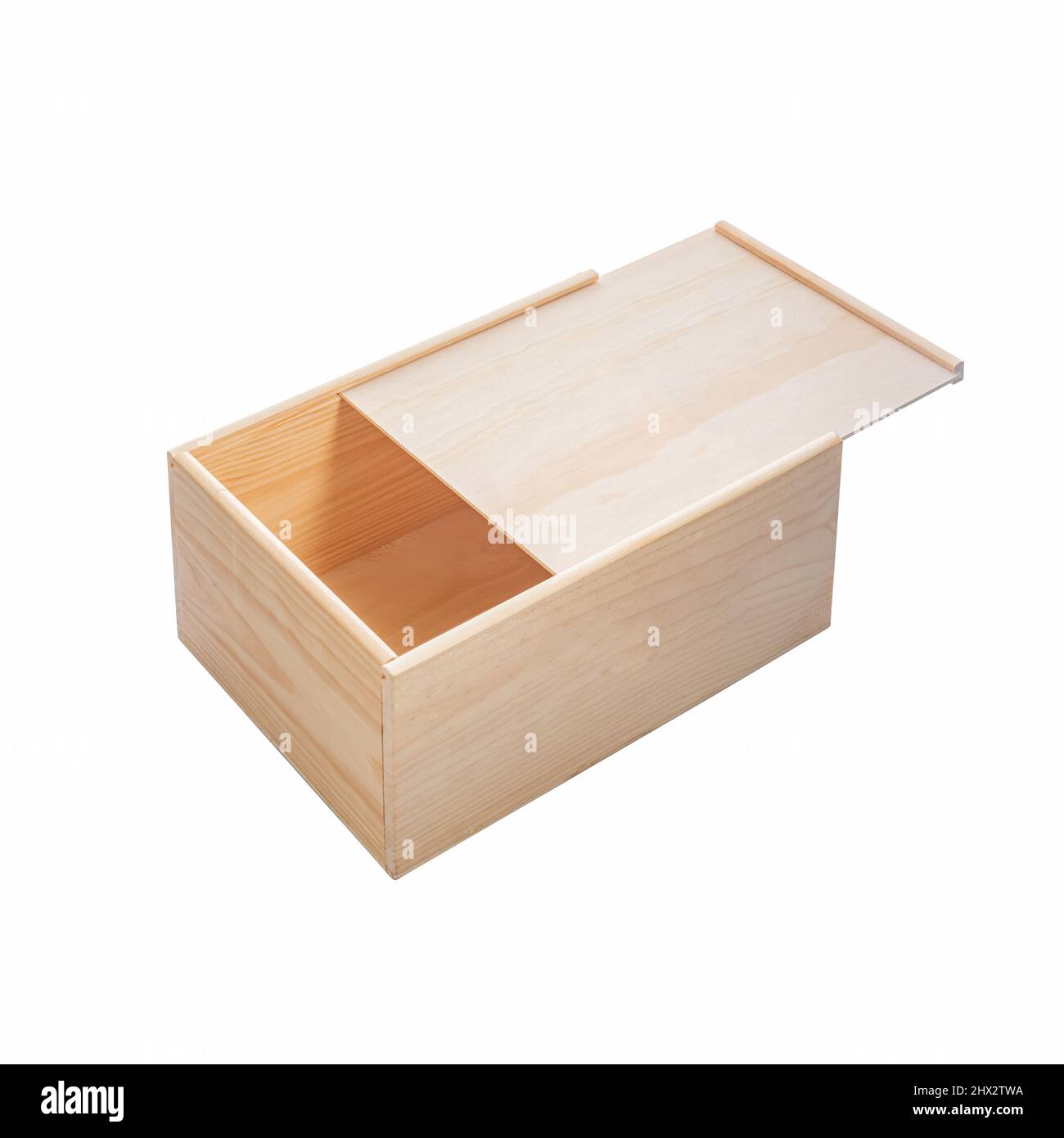 wood box white background isolated Stock Photo - Alamy