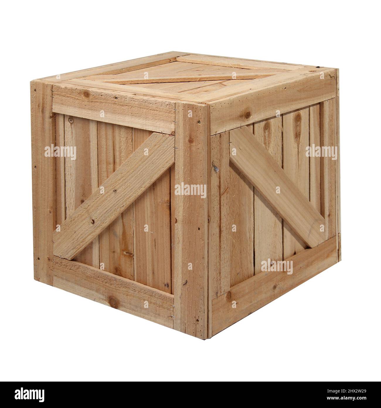 wood box white background isolated Stock Photo - Alamy