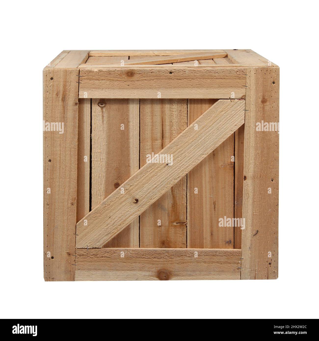 wood box white background isolated Stock Photo - Alamy