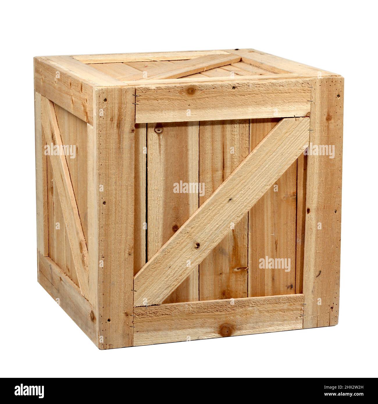 wood box white background isolated Stock Photo - Alamy