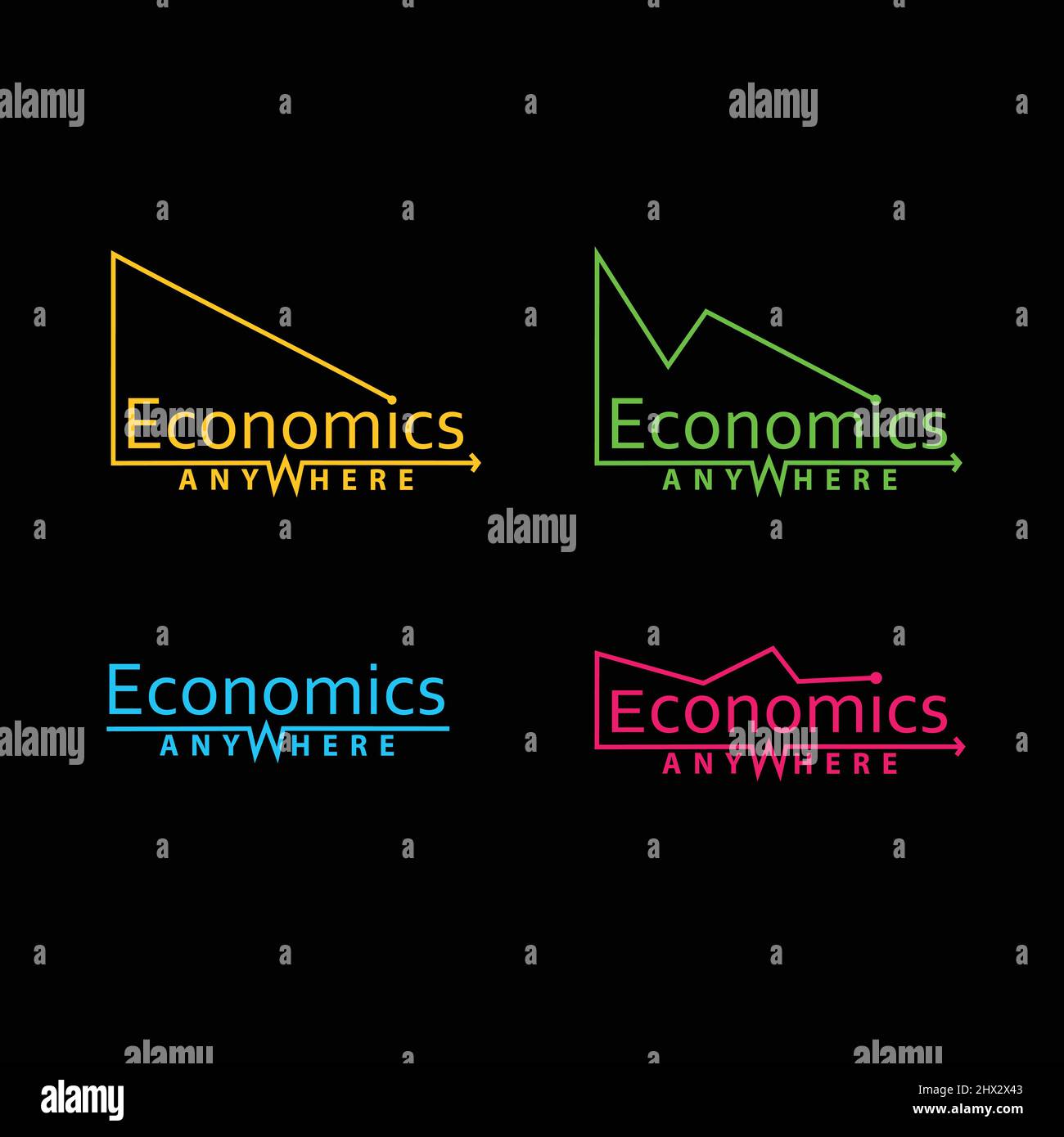 Cool and varied colored economic graph illustration Stock Vector Image ...