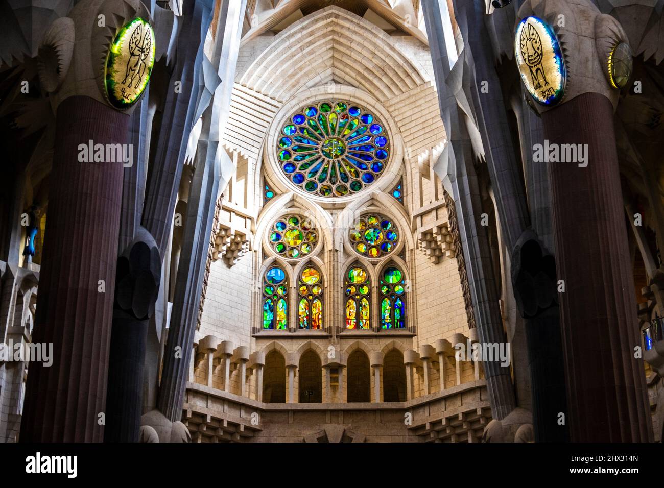 Interior sagrada familia gaudi modernism iconic barcelona inside hi-res ...
