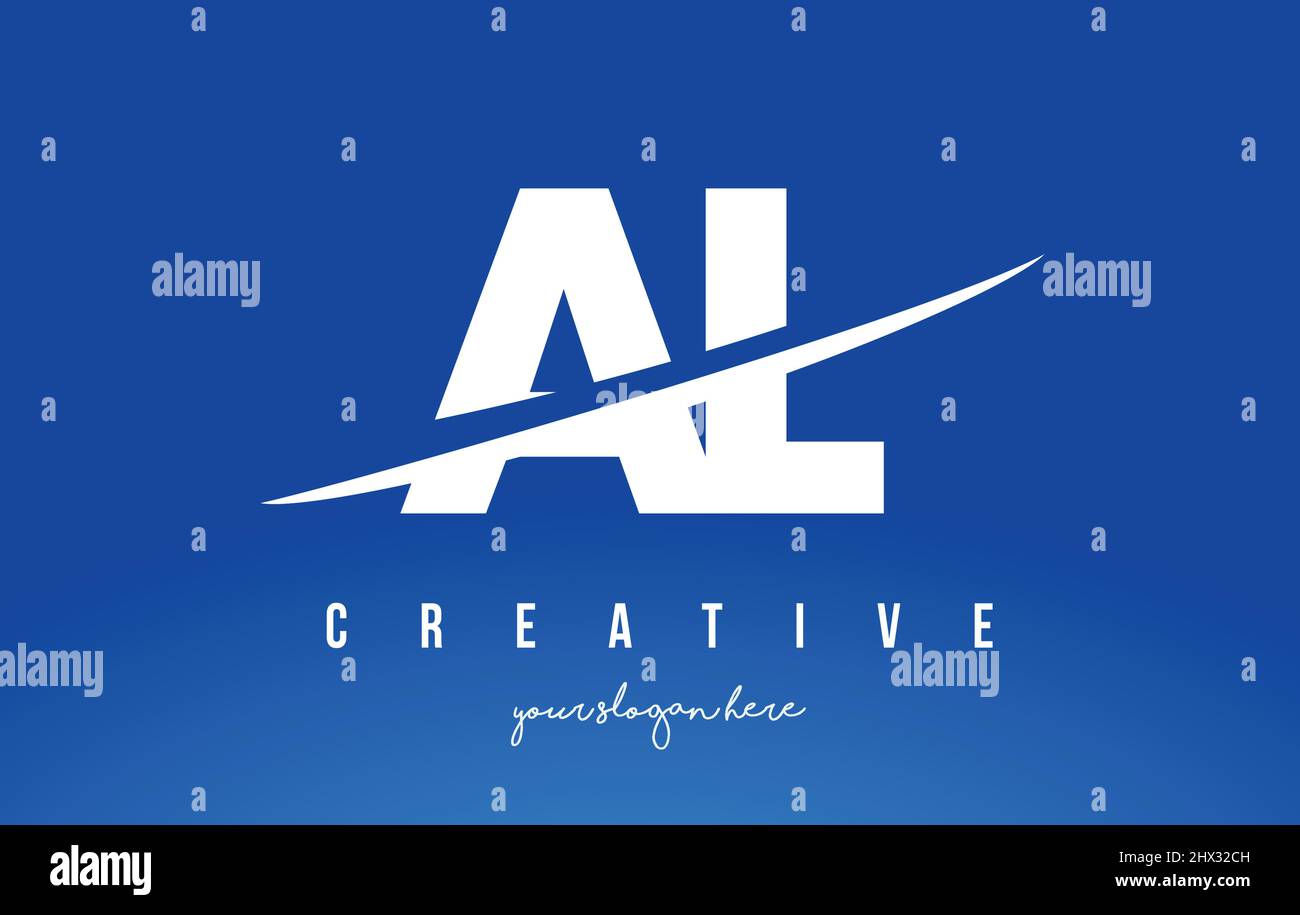 AL A L Letter Modern Logo Design with Swoosh Cutting the Middle White ... AL A L Letter Modern Logo Design with Swoosh Cutting the Middle White ...