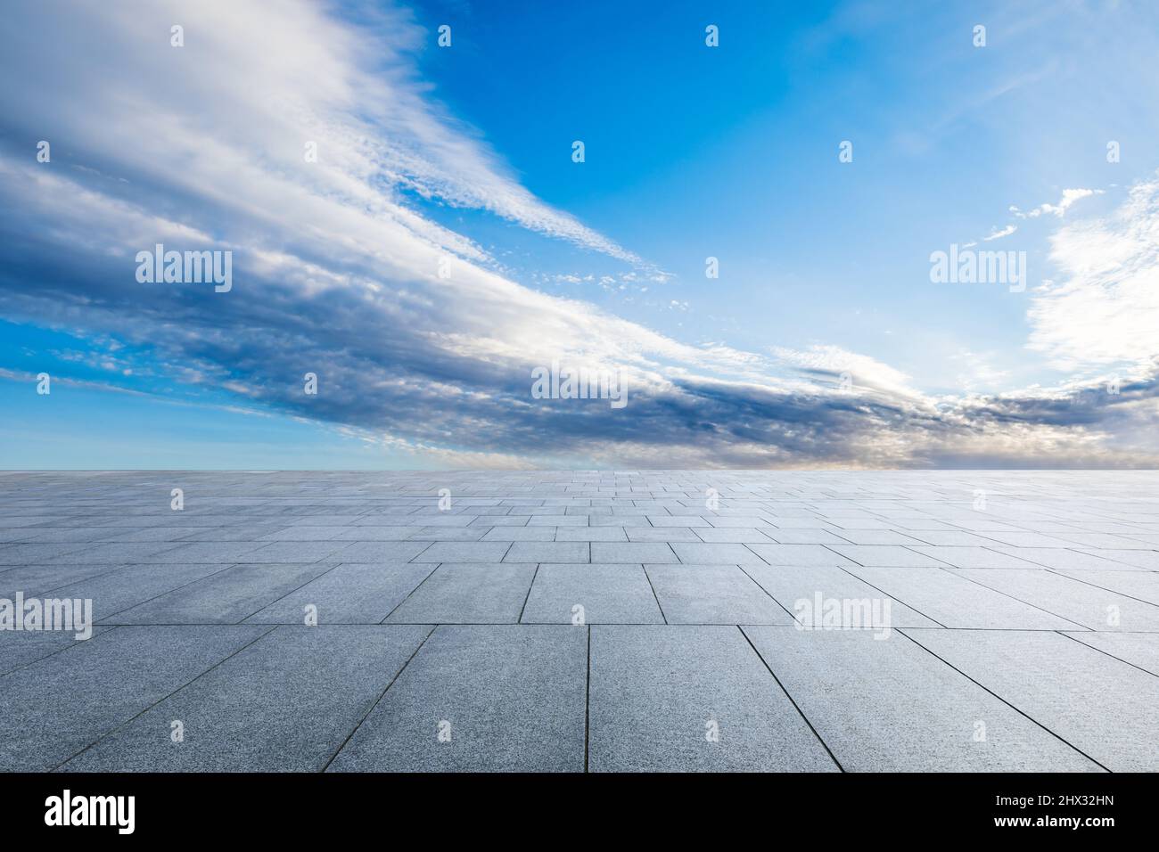 Empty square floor and beautiful sky cloud scene Stock Photo - Alamy