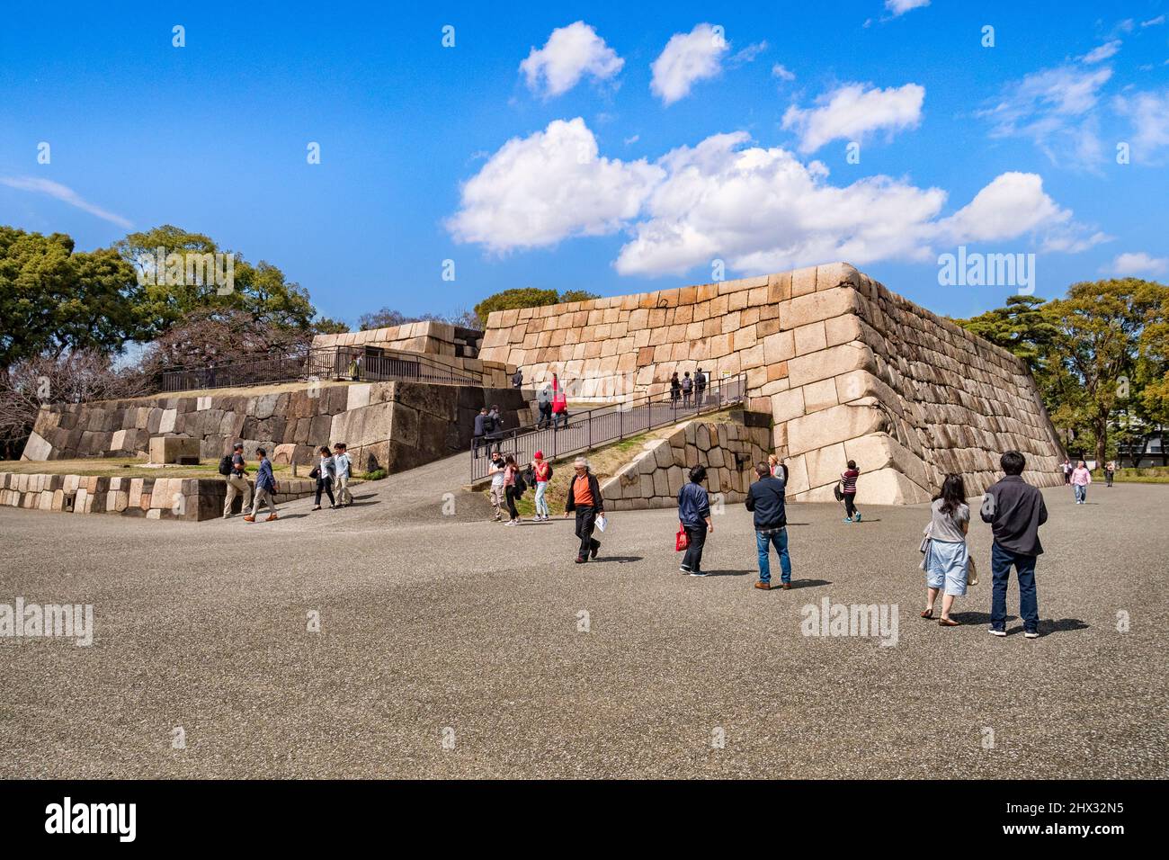 21 March 2019: Tokyo, Japan - Visitors at the former site of the main ...