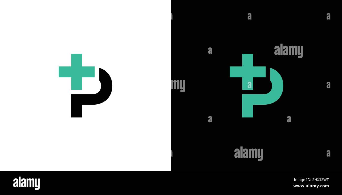Simple and modern letter P combination health logo design Stock Vector ...
