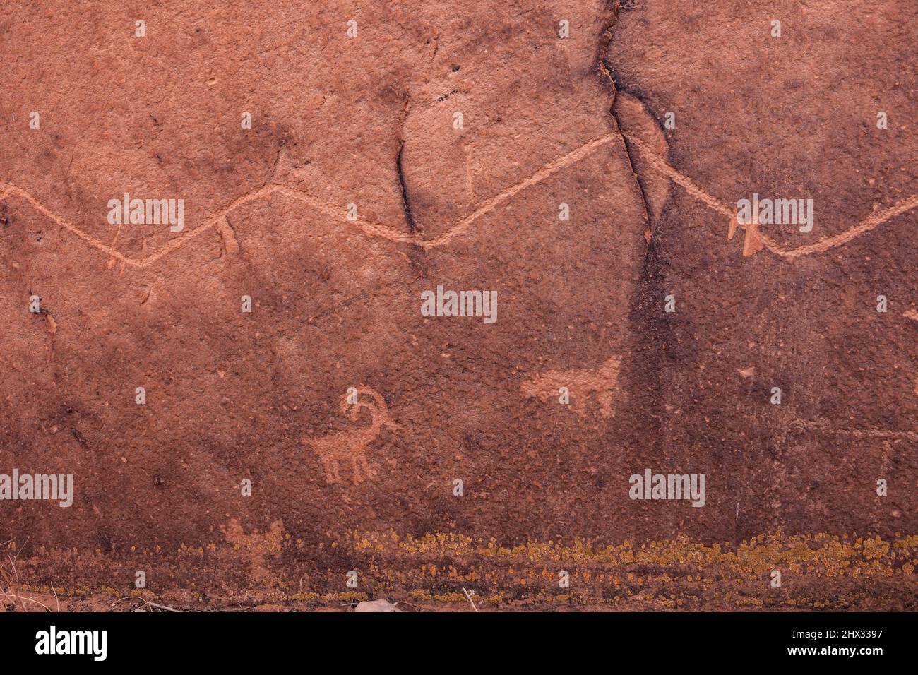 The Desecration Panel is a long group of rock art panels along the San ...