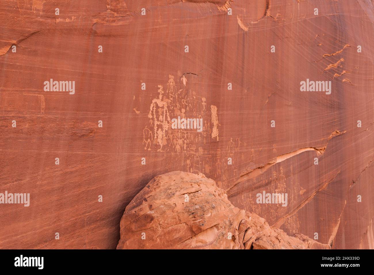 The Desecration Panel is a long group of rock art panels along the San ...