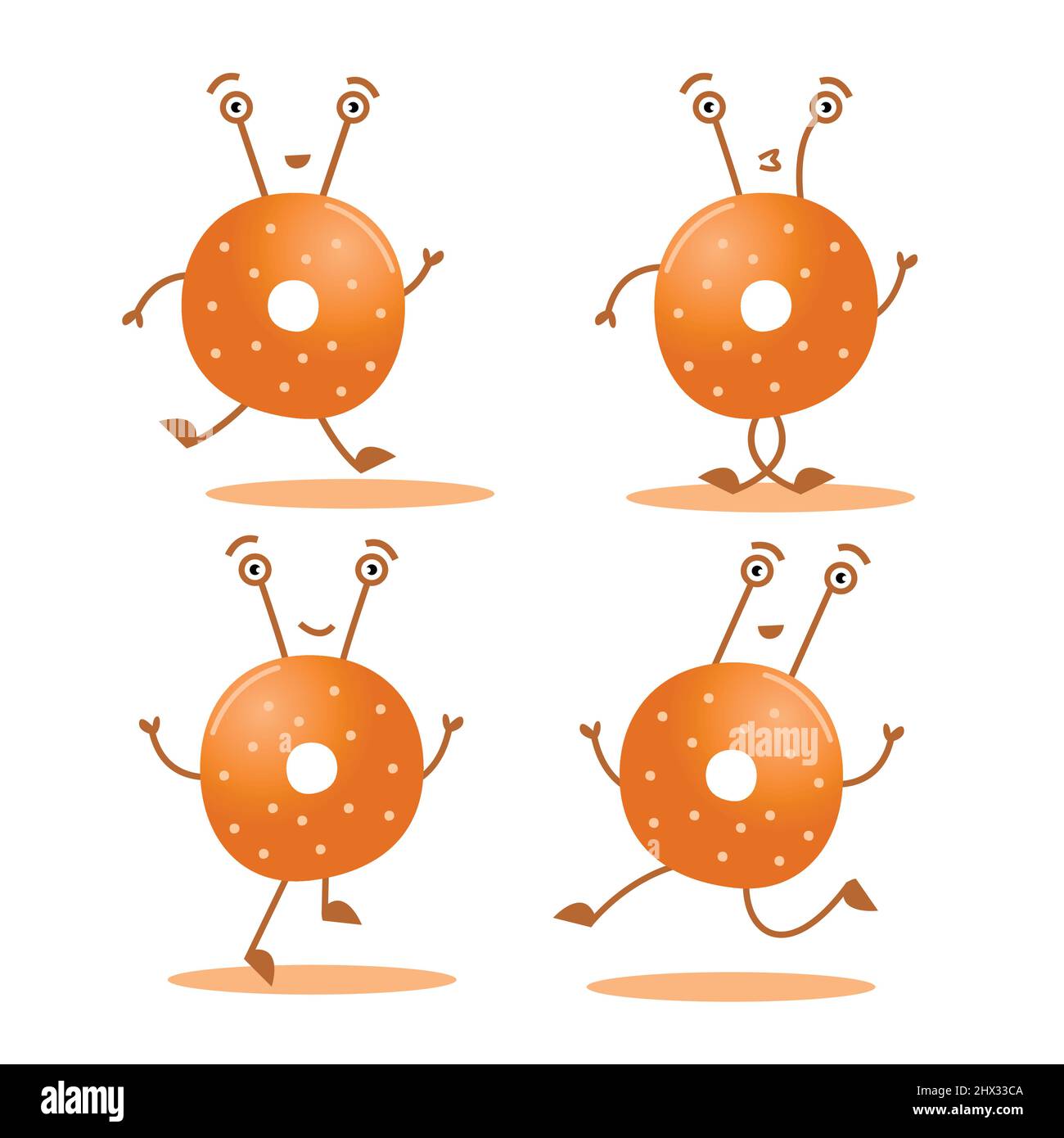 Funny donut character chocolate Stock Vector Images - Alamy