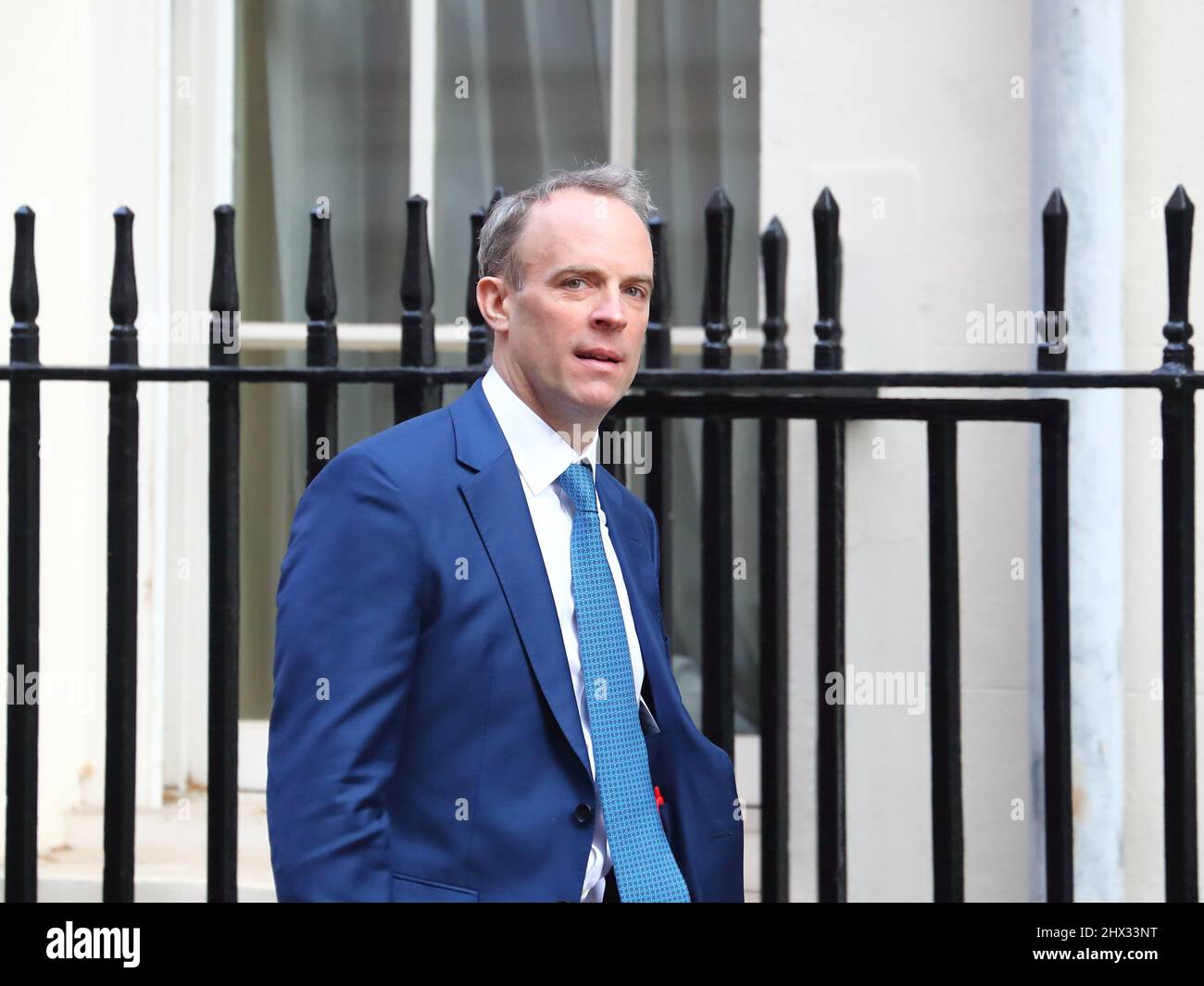 London Uk 8th March 2022 Deputy Prime Minister Dominic Raab Leaving