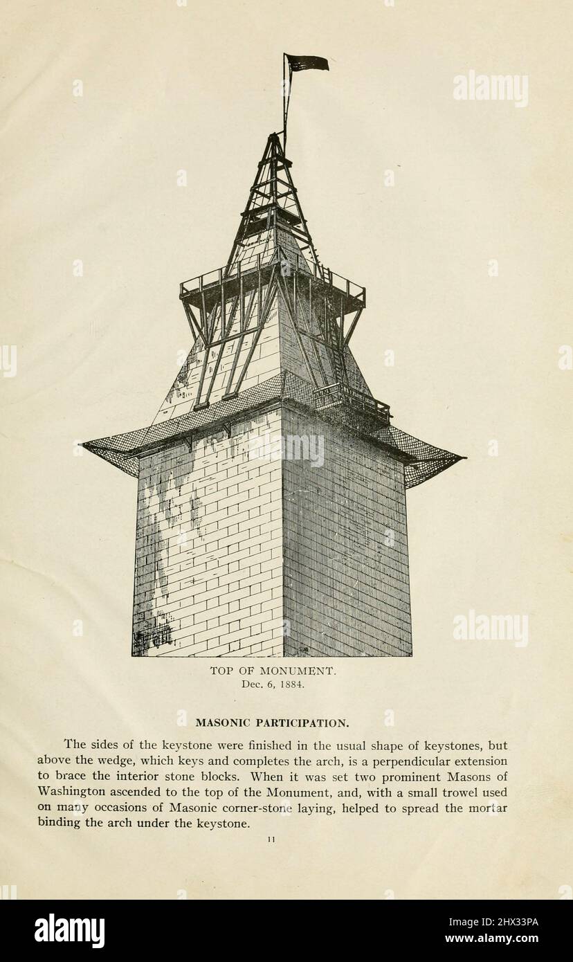 Construction of the Washington Monument Incomplete Hoisting the ...