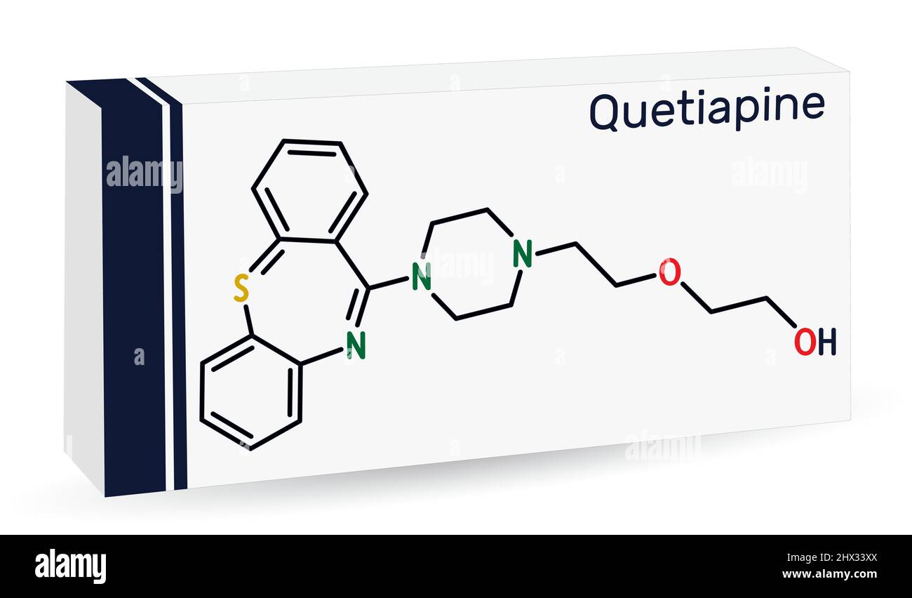 Quetiapine molecule. It is neuroleptic, atypical antipsychotic ...