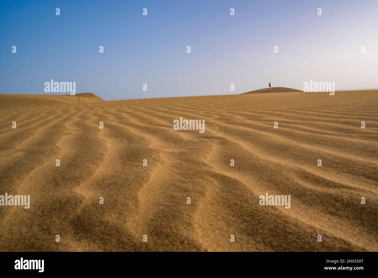 View of drifting sands and dunes at Maspalomas, Gran Canaria, Canary ...