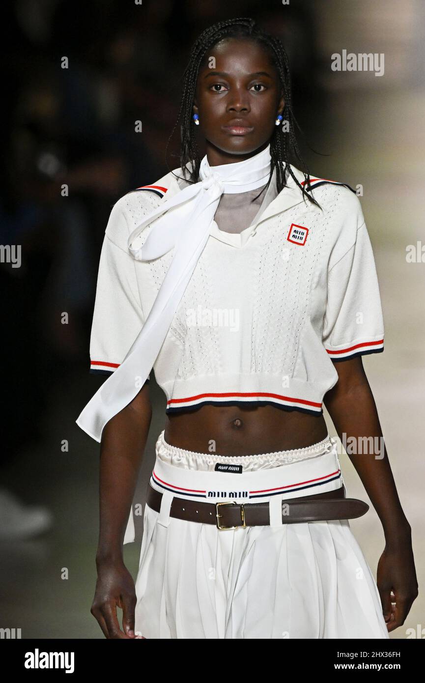 Paris, France on March 8, 2022, Model Mame Bineta Sane walks on the ...