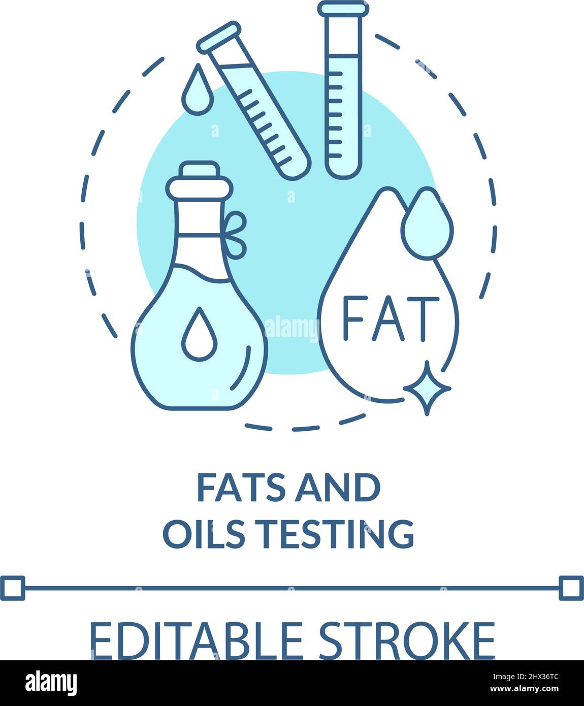 Fats and oils testing turquoise concept icon Stock Vector Image & Art ...