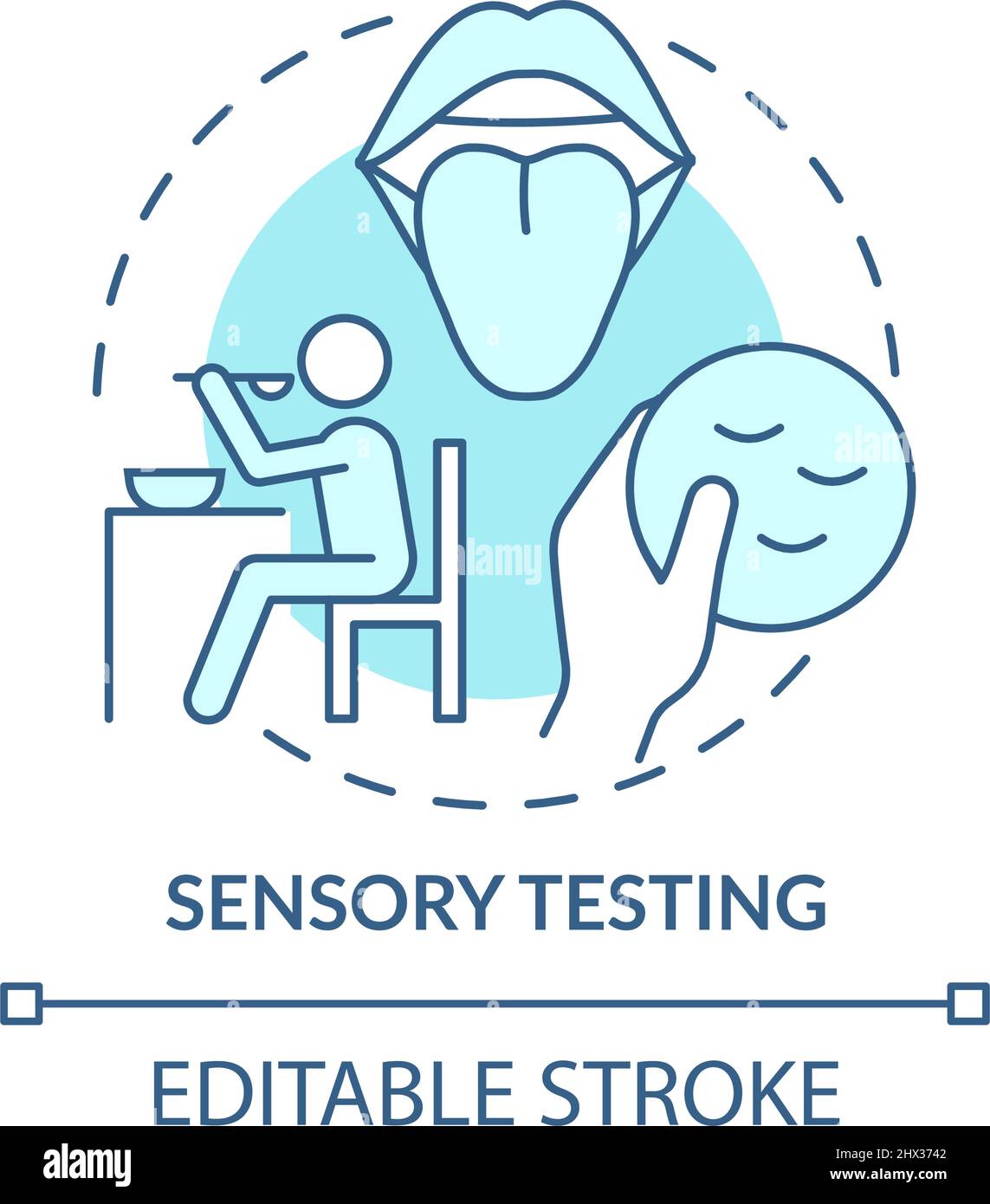 Sensory testing turquoise concept icon Stock Vector Image & Art - Alamy