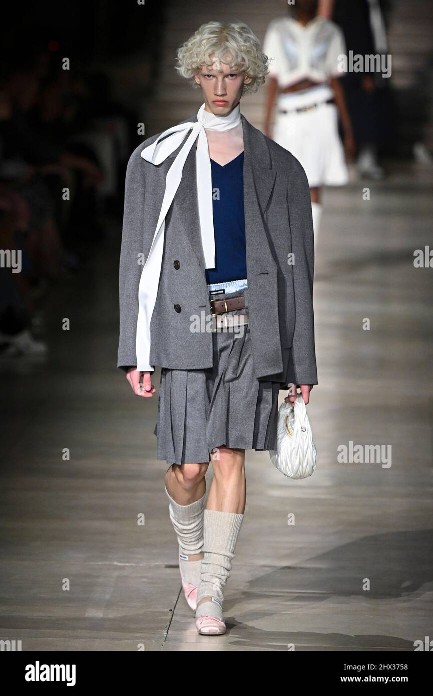 Paris, France. 08th Mar, 2022. Model Maty Drazek walks on the runway at ...