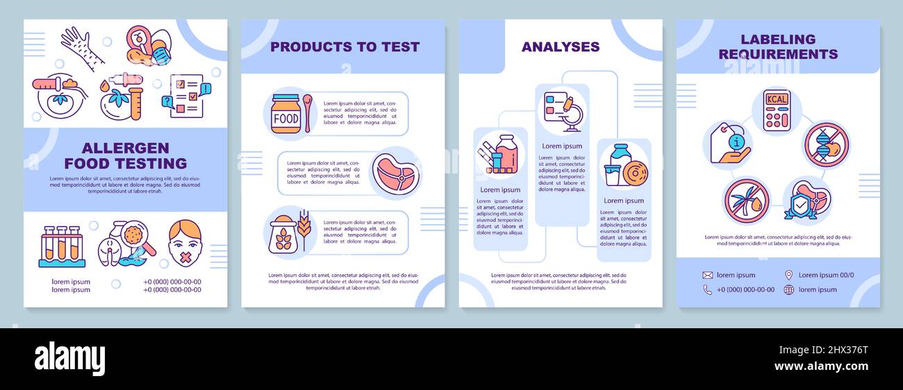 Allergen food testing blue brochure template Stock Vector Image & Art ...