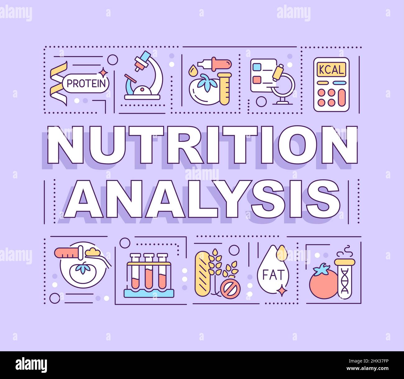 Nutrition analysis word concepts purple banner Stock Vector Image & Art ...