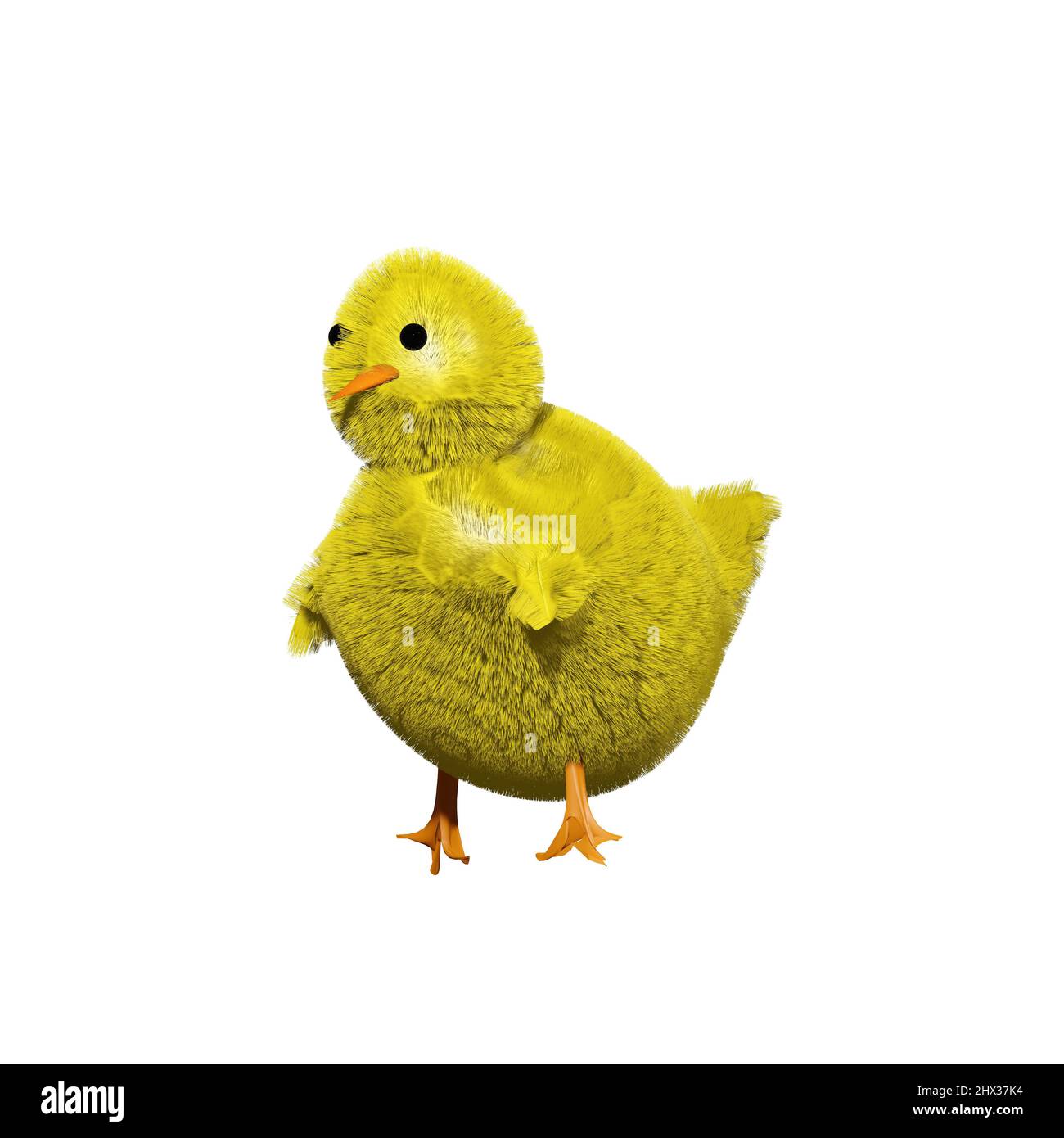 Baby chicken isolated on white background. 3D render illustration Stock ...