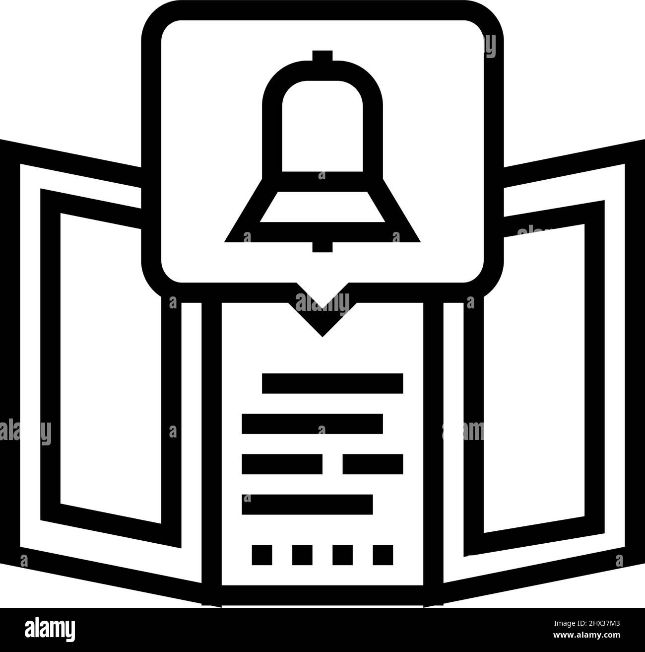 brochure with important information line icon vector illustration Stock ...