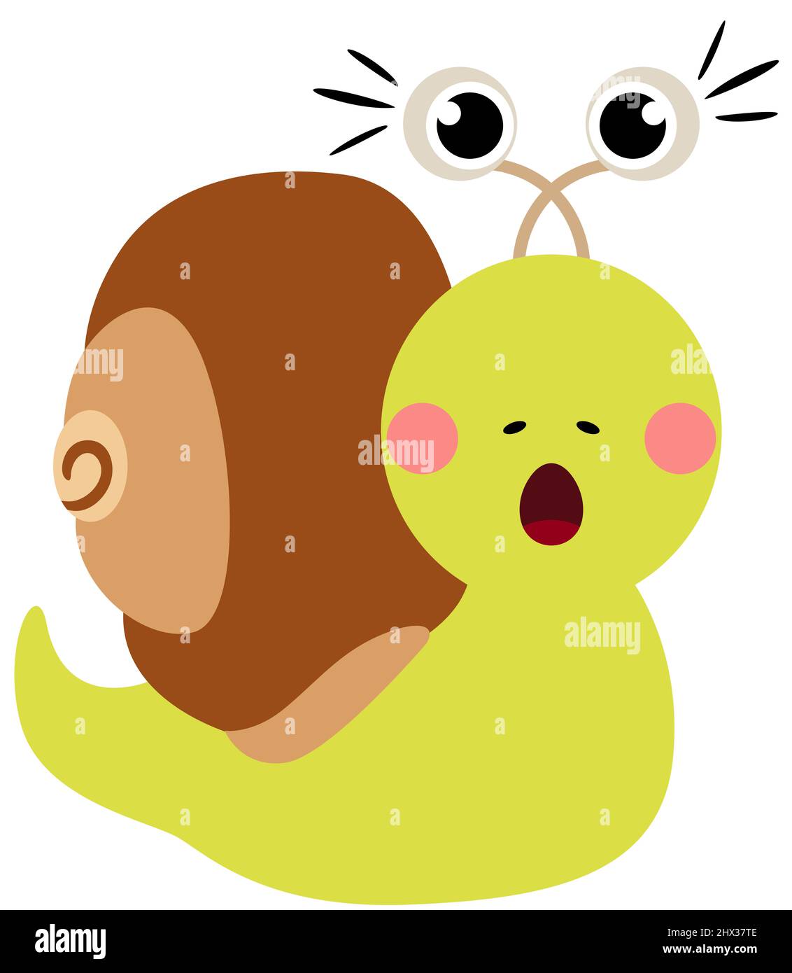 Cute shocked and surprised snail Stock Photo - Alamy
