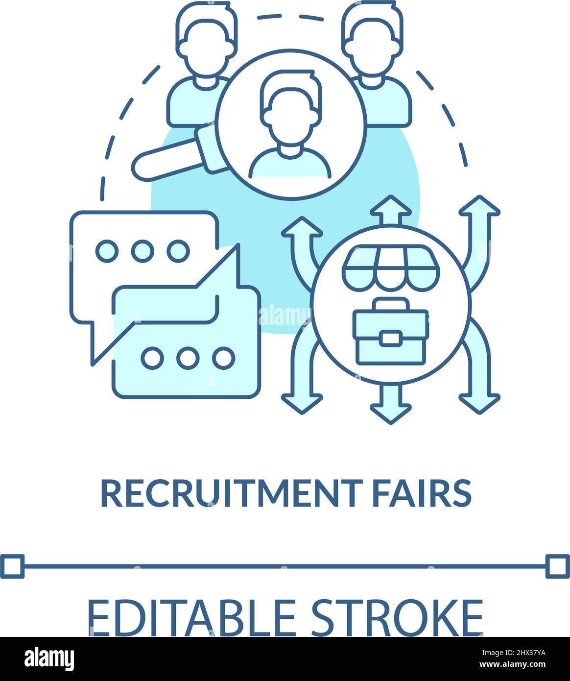 Recruitment fairs turquoise concept icon Stock Vector Image & Art - Alamy