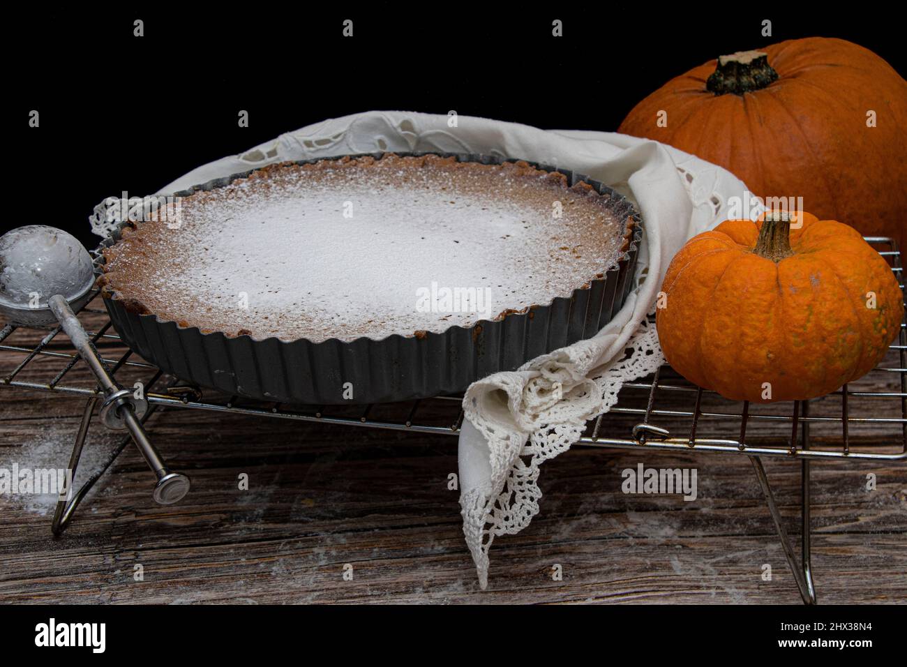 Fresh home baked pumpkin pie Stock Photo - Alamy