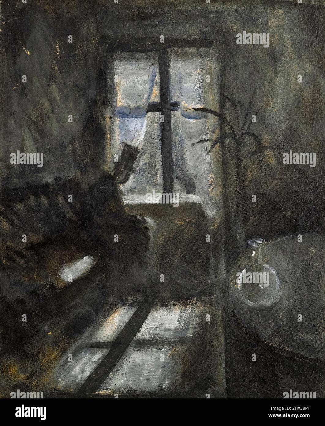 Edvard Munch, Night in Saint Cloud, painting in oil on paper, 1892 ...