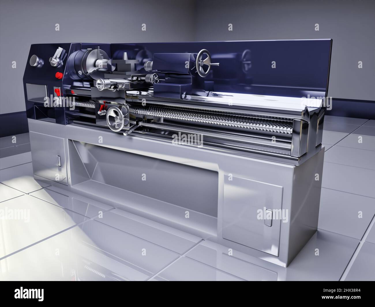 3D rendering of realistic model of milling machine station Stock Photo ...
