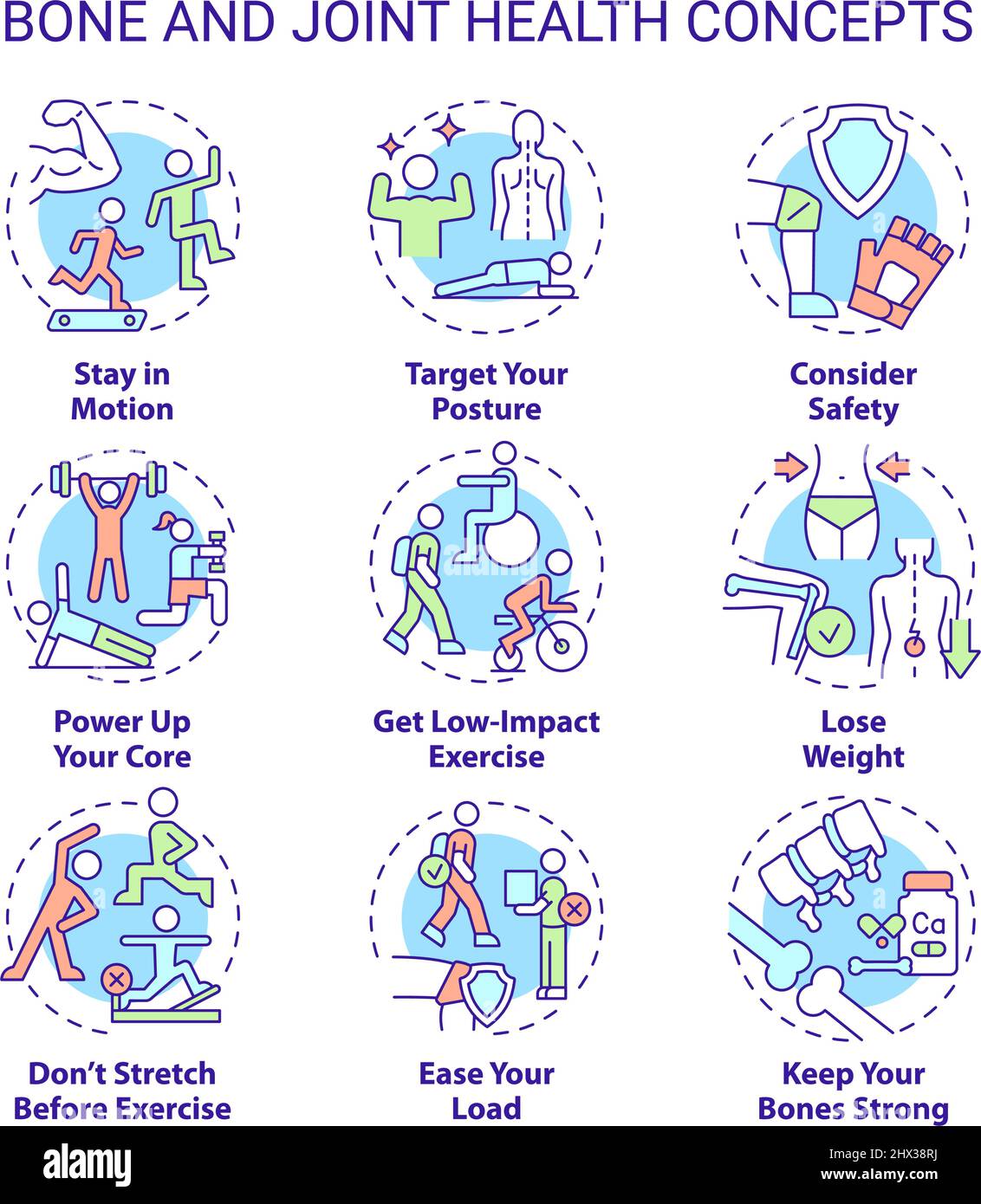 Bone and joint health concept icons set Stock Vector Image & Art - Alamy