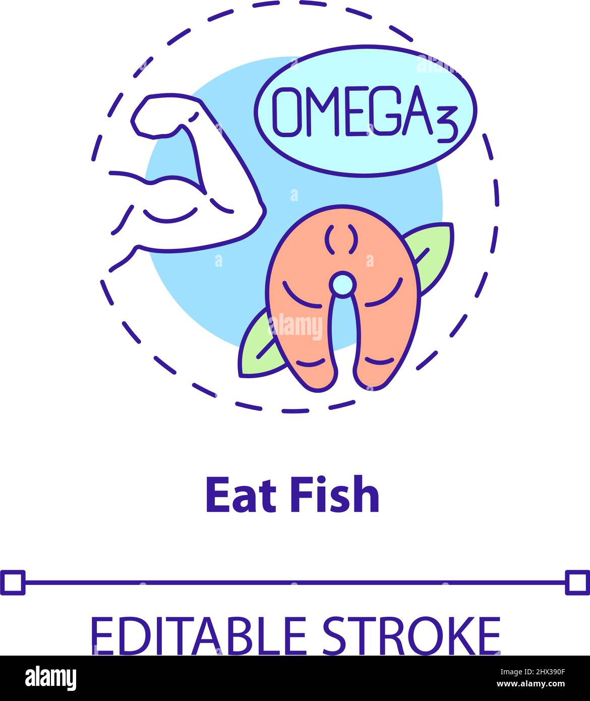 Eat fish concept icon Stock Vector Image & Art - Alamy