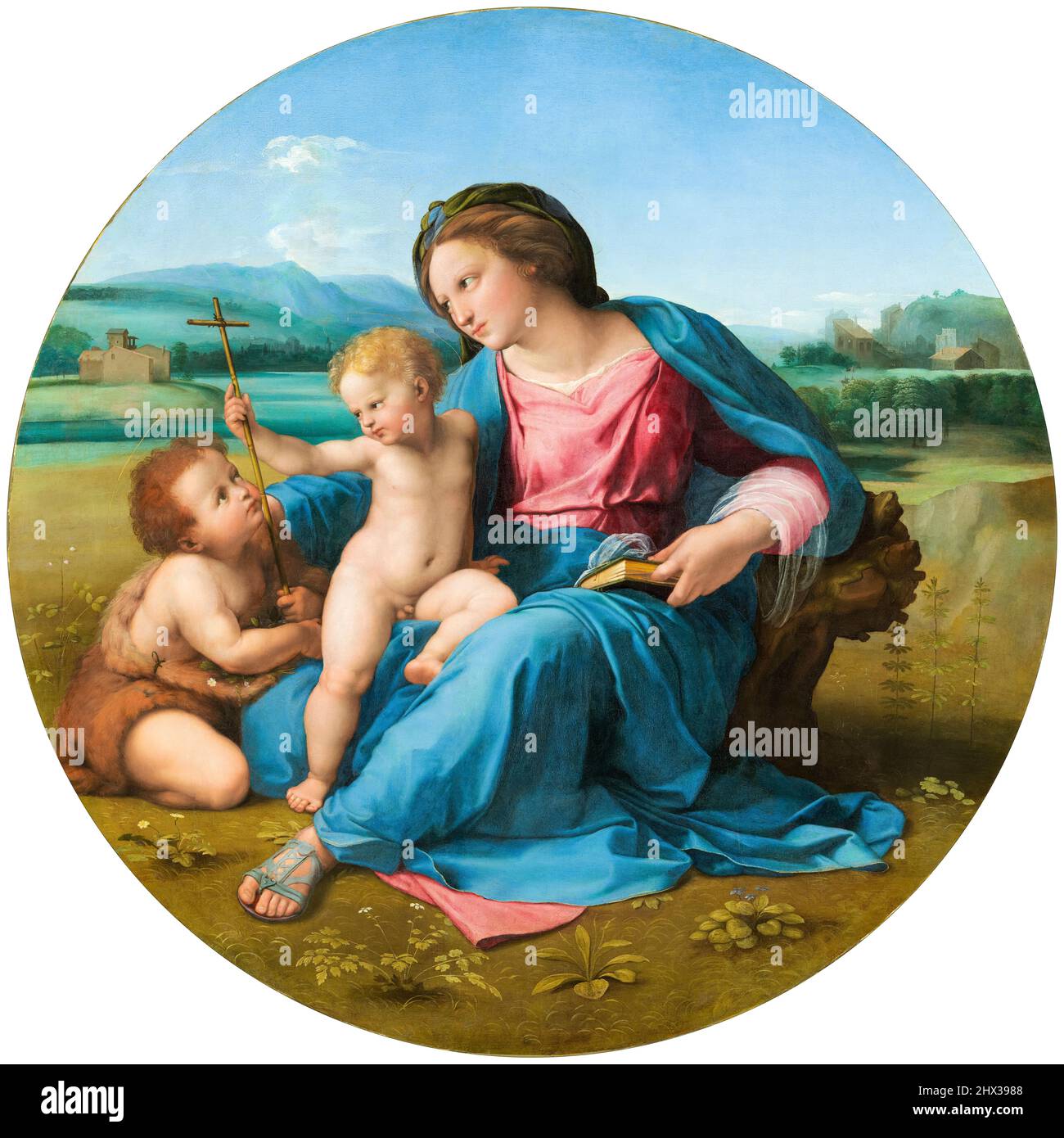 Raphael, The Alba Madonna, painting in oil on panel transferred to ...