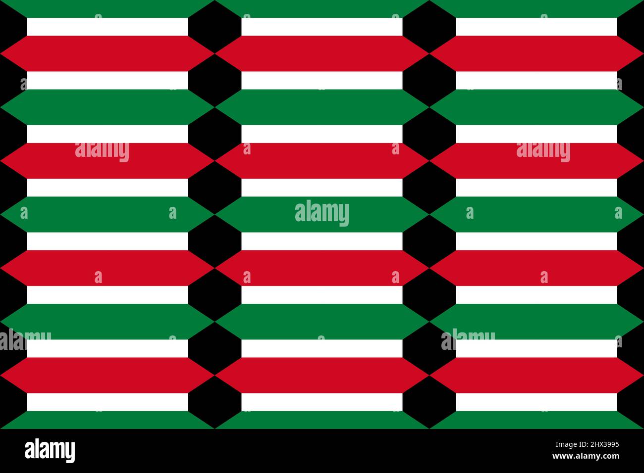 Geometric pattern in the colors of the national flag of Kuwait. The ...
