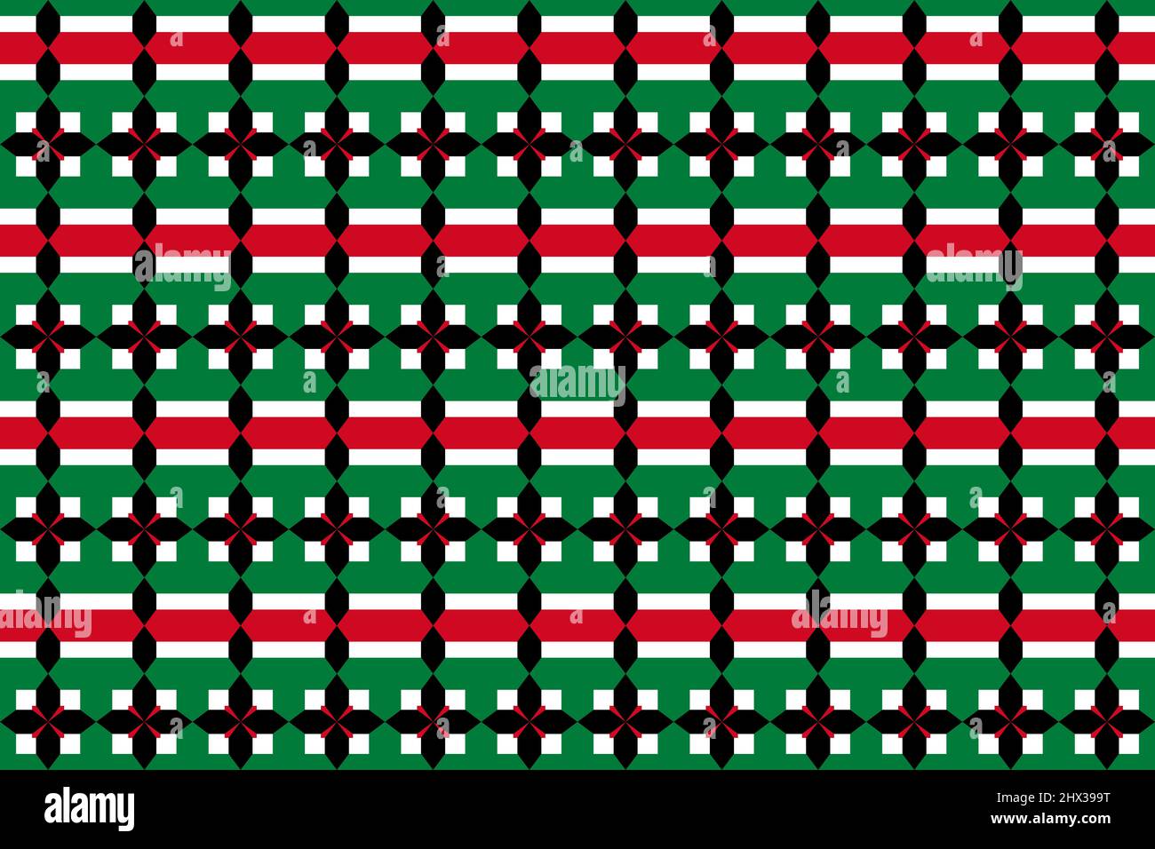 Geometric pattern in the colors of the national flag of Kuwait. The ...
