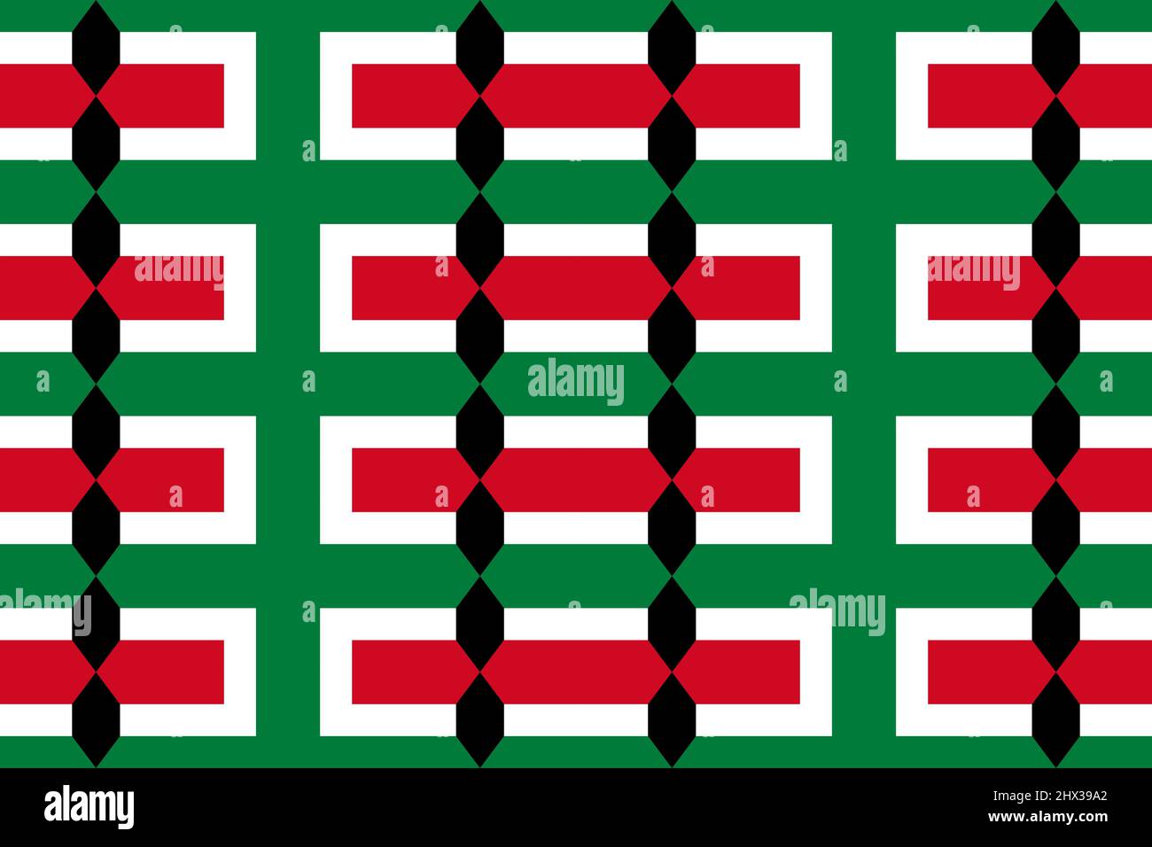 Geometric pattern in the colors of the national flag of Kuwait. The ...