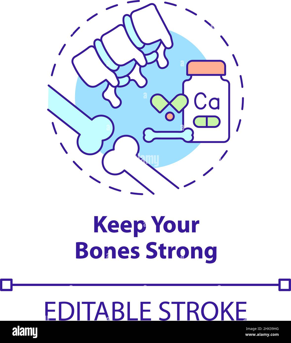 Keep your bones strong concept icon Stock Vector Image & Art - Alamy