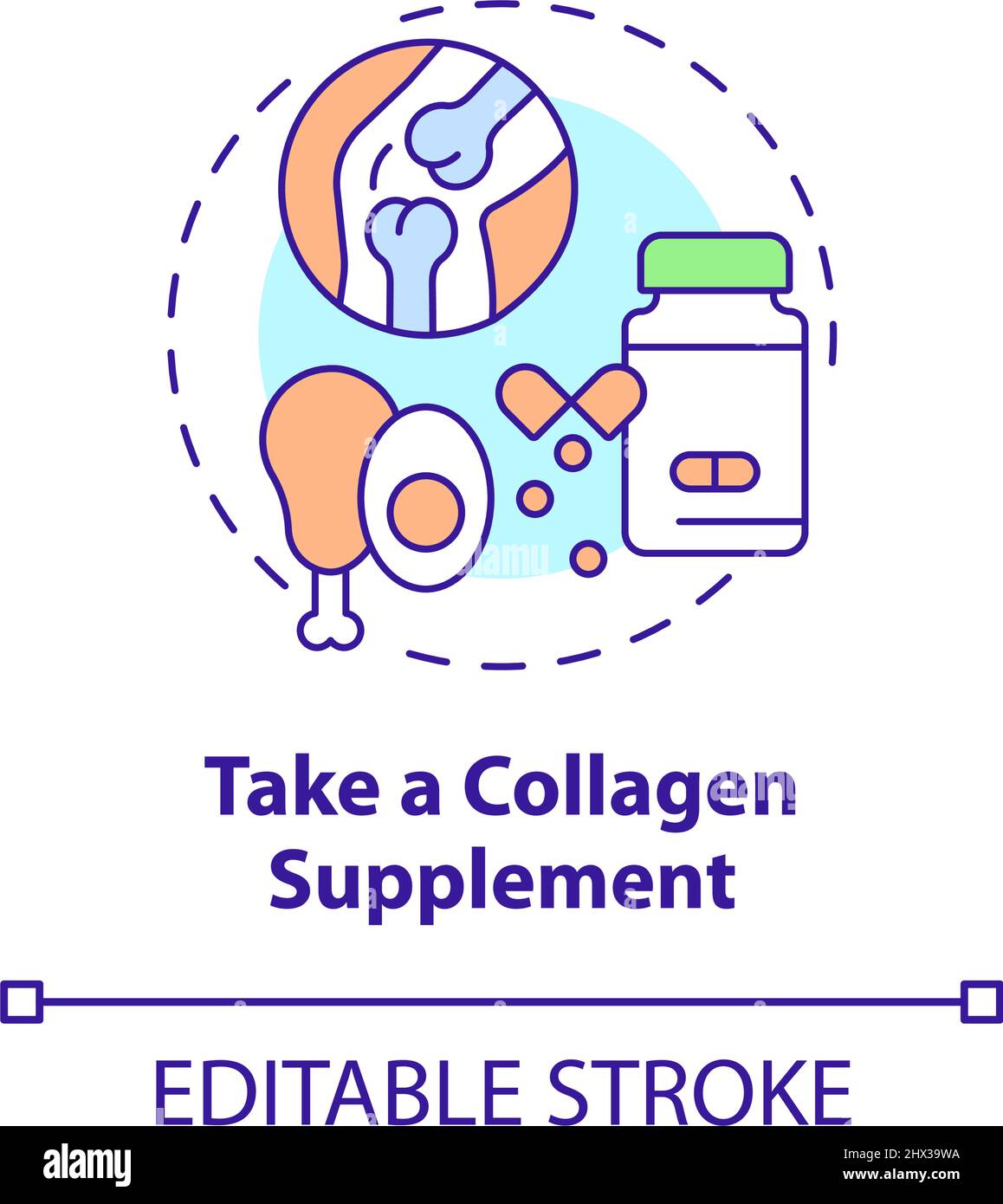 Take collagen supplement concept icon Stock Vector Image & Art - Alamy
