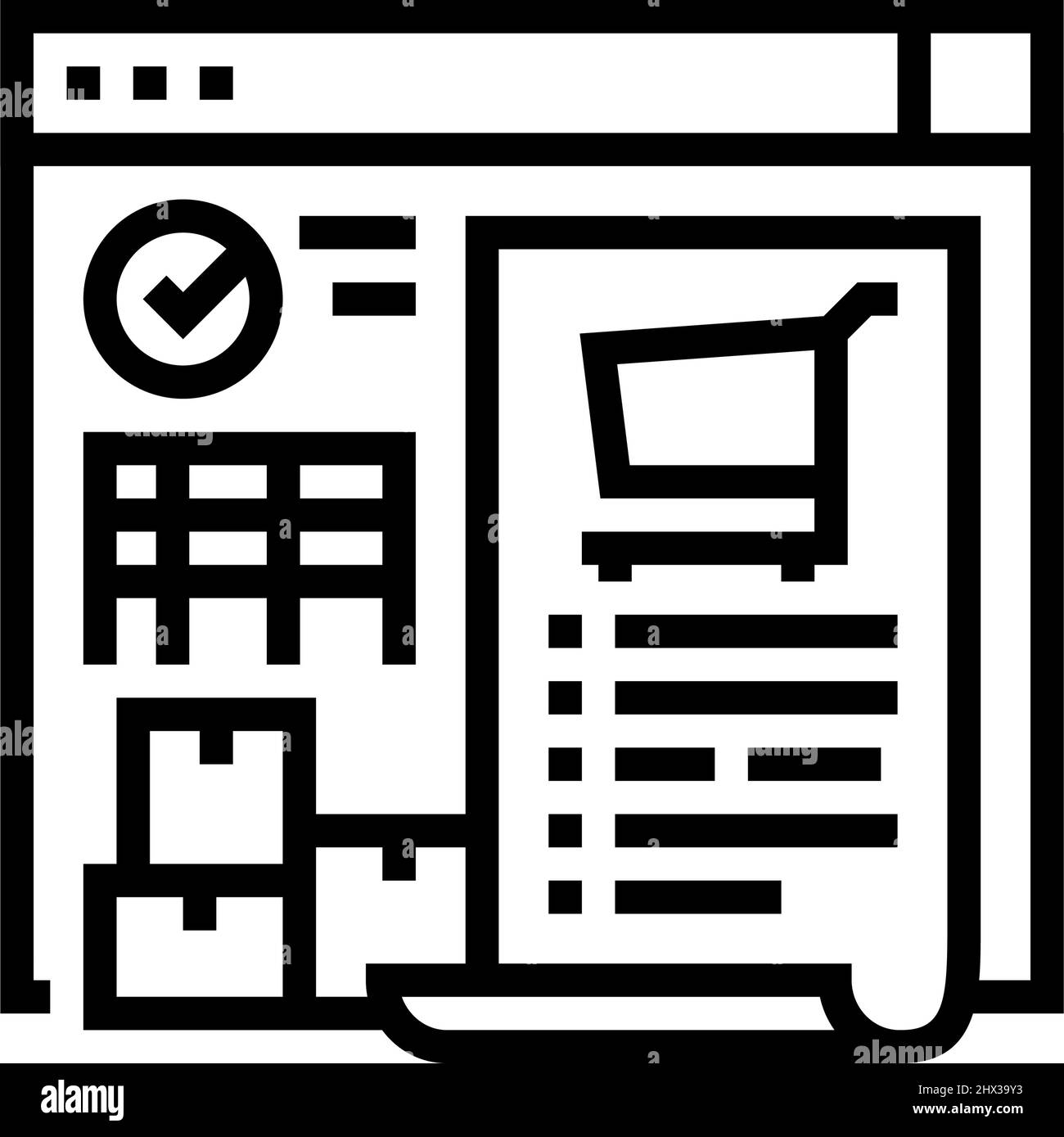 purchase order report line icon vector illustration Stock Vector Image ...