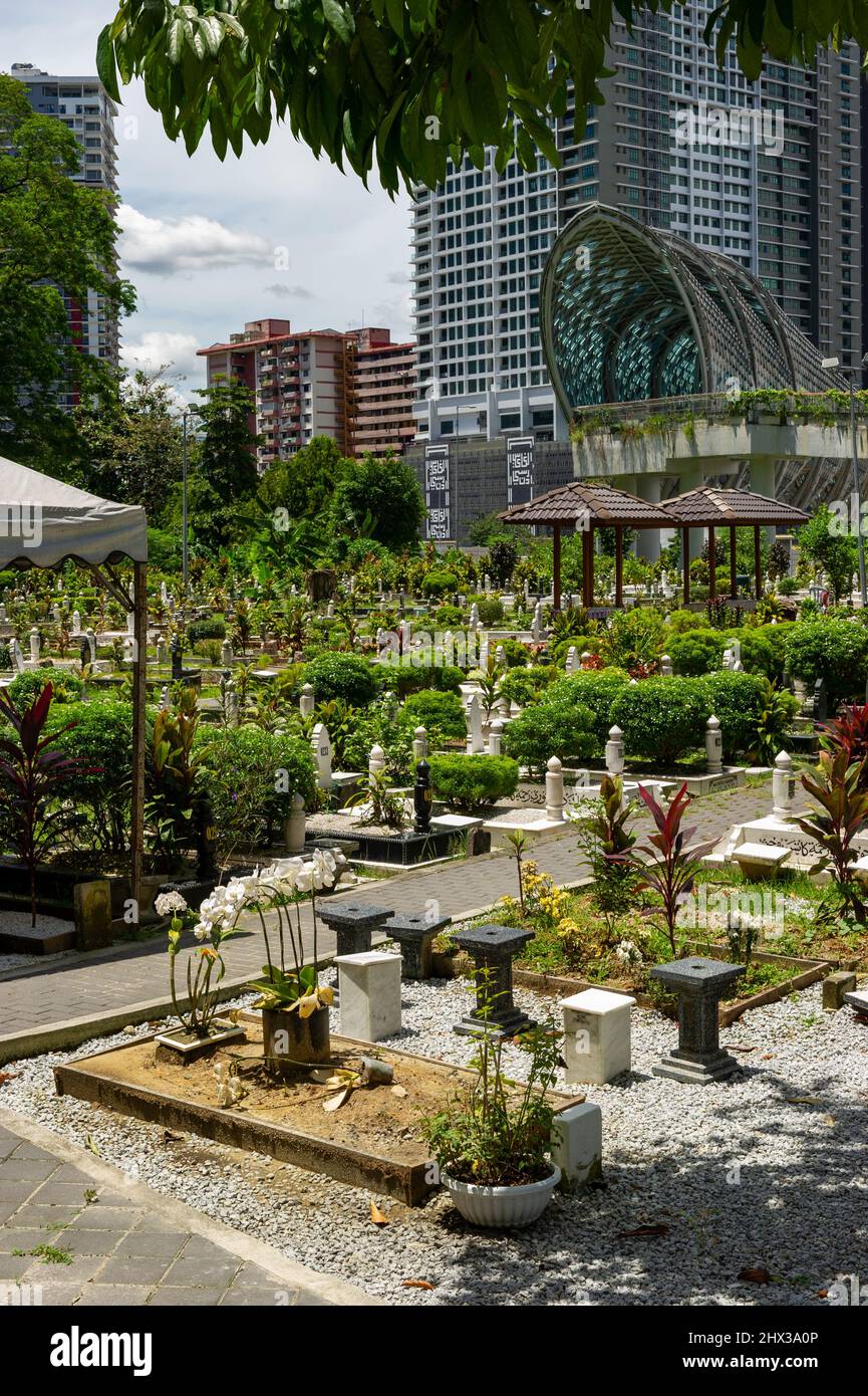 Jalan Ampang Muslim Cemetery, With the Saloma Bridge in the Background ...