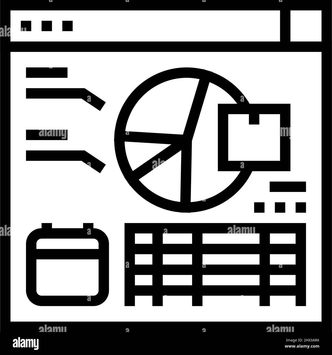 inventory forecasting report line icon vector illustration Stock Vector ...