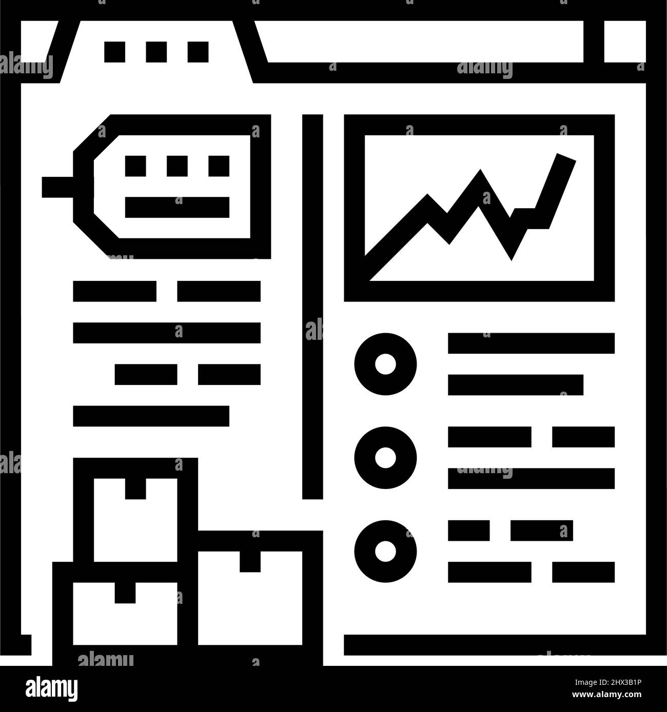 stock levels report line icon vector illustration Stock Vector Image ...