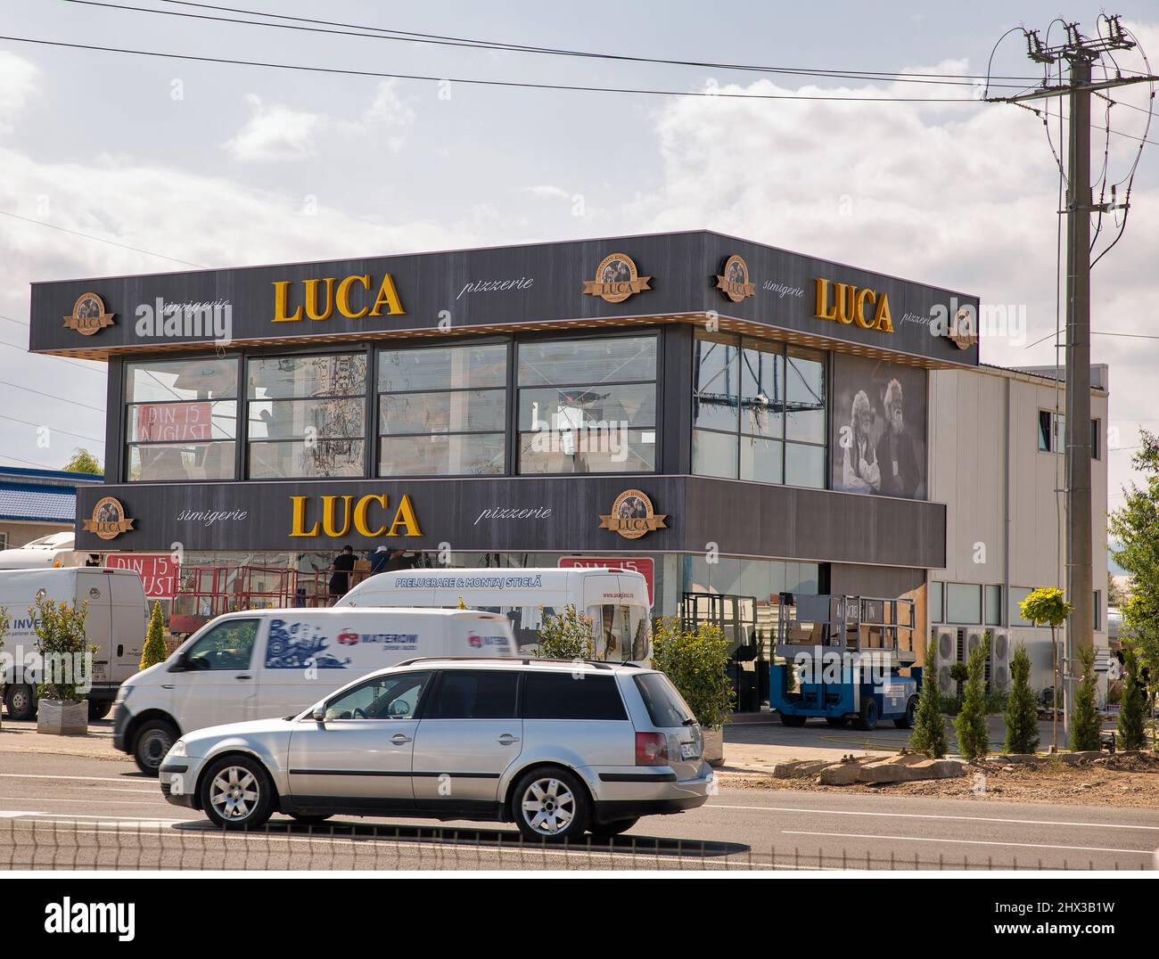 Bucharest, Romania - August 13, 2021: Roadside Luca pizzeria building ...