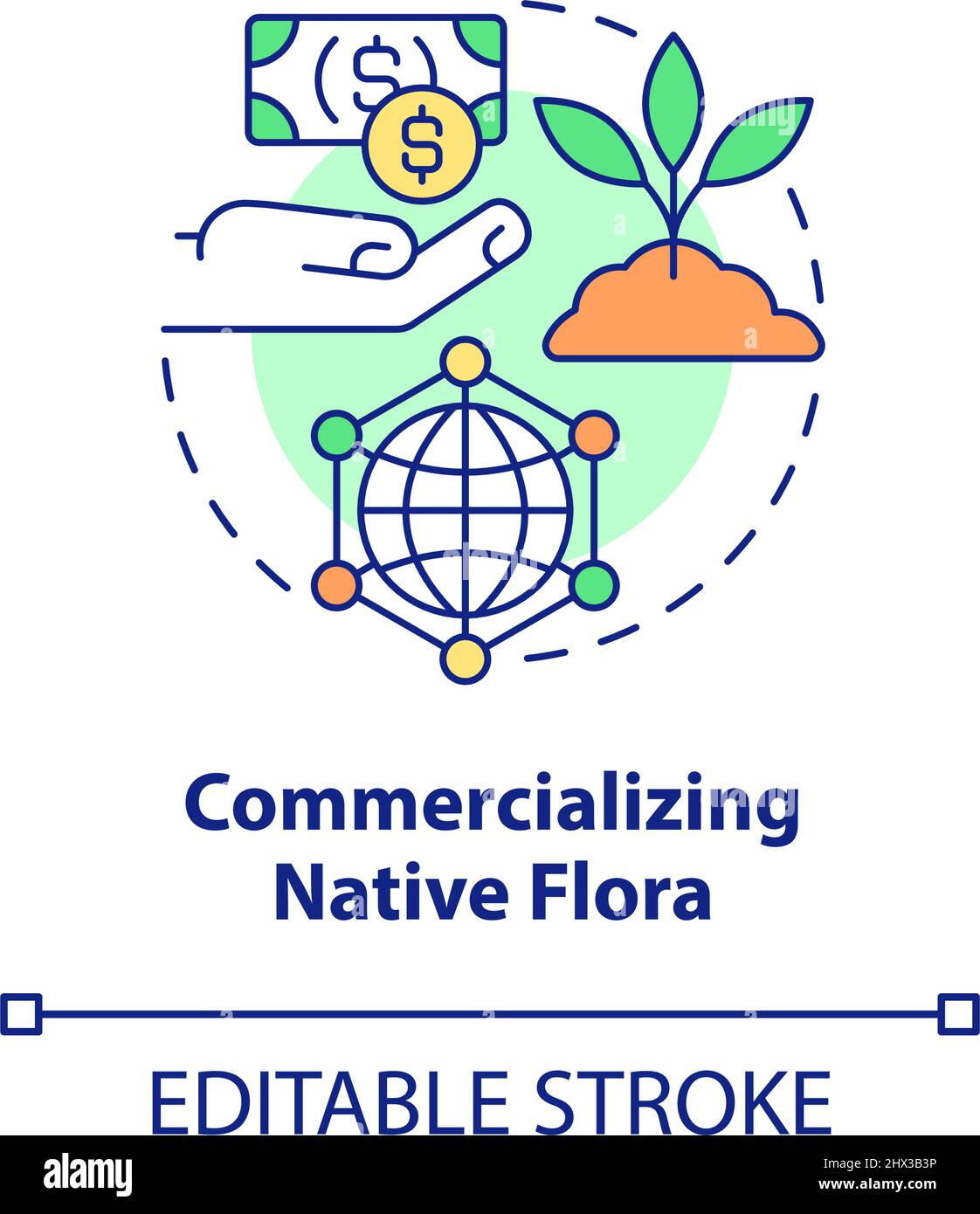 Commercializing native flora concept icon Stock Vector Image & Art - Alamy